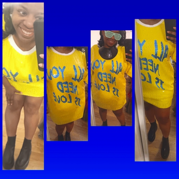 Fashion Nova | Tops | Pop Of Fabulous Yellow Sequin Topdress | Poshmark